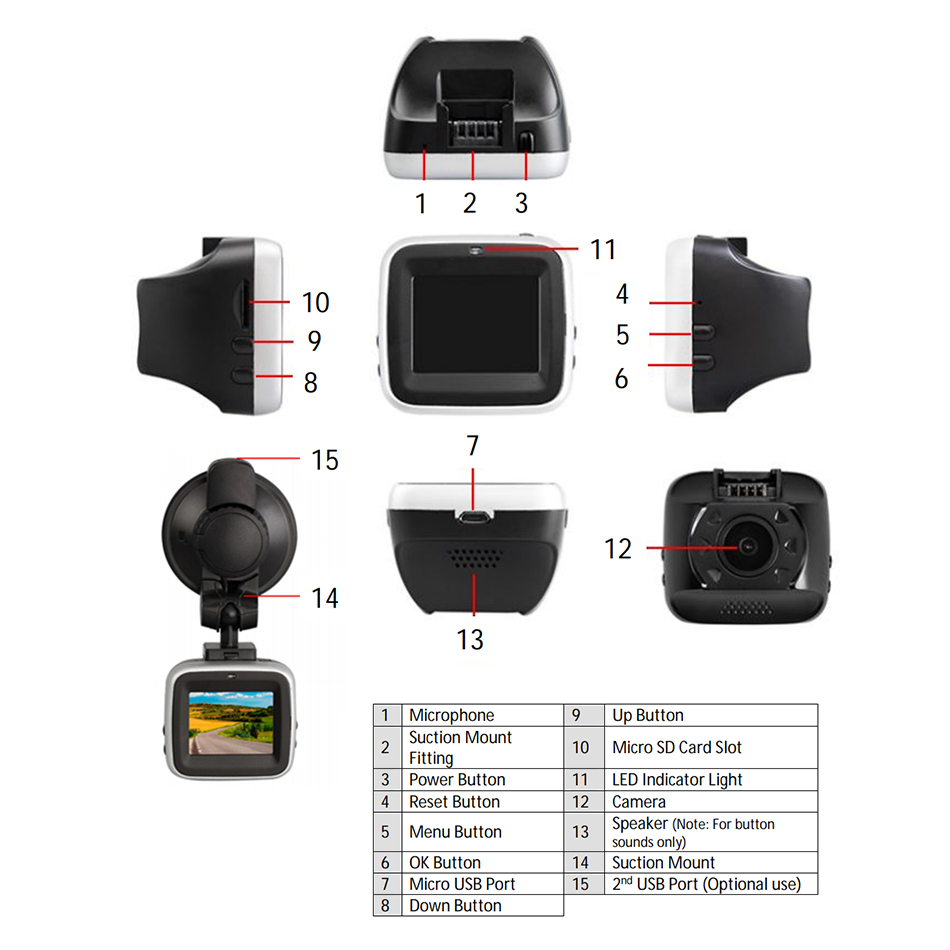 Laser (NAVC-307) Car Crash Camera / Full HD 1080P / G-Sensor